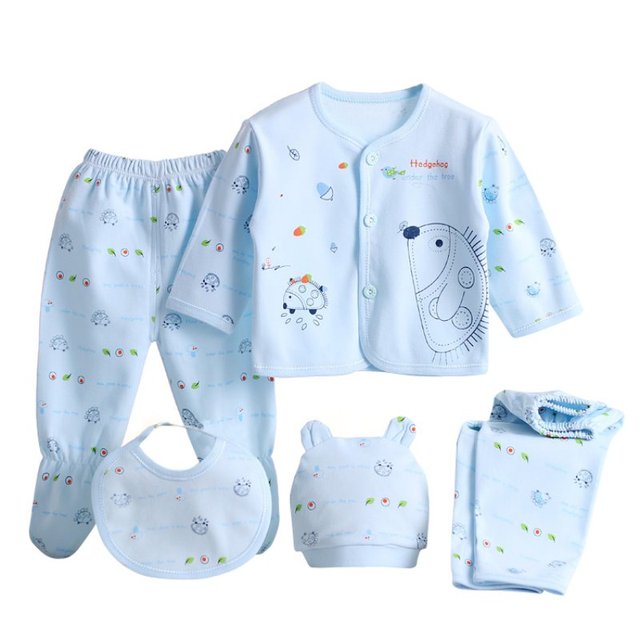 0-3 Months Newborn Baby Clothing Set - 5pcs Cotton Suits – KidsComfortz ...